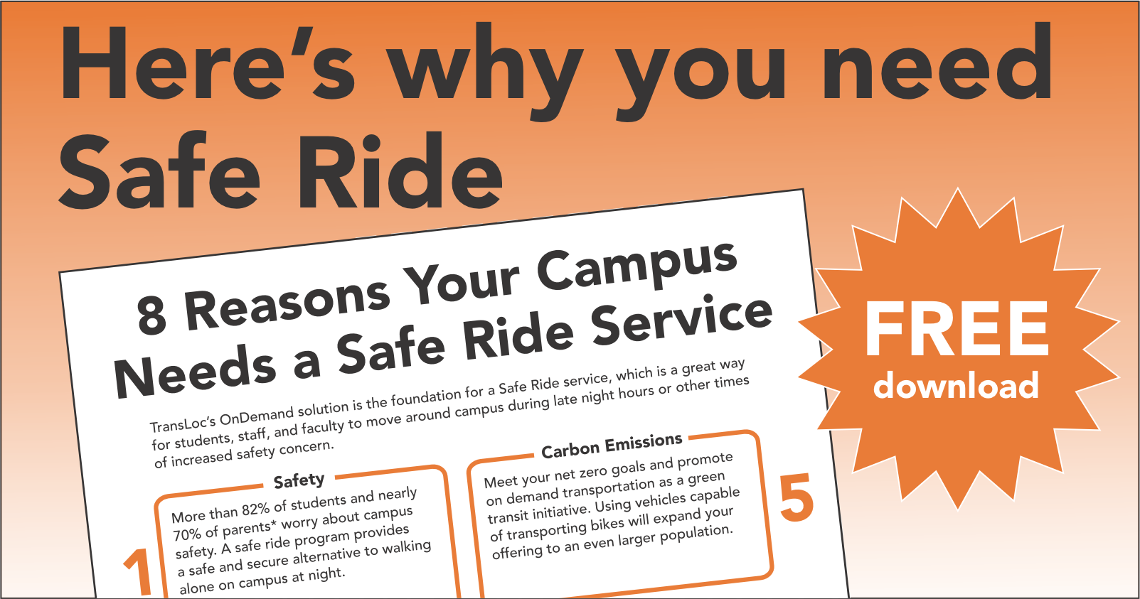 Fact Sheet: 8 Reasons Your Campus Needs a Safe Ride Service